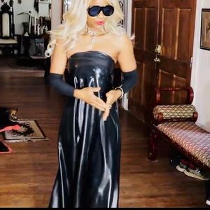 Dresses | Custom Rubber Latex Black Gown Or Long Skirt Xs | Poshmark